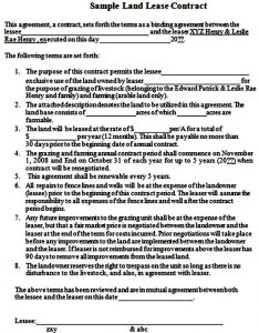 Land Contract Form Template | Mous Syusa