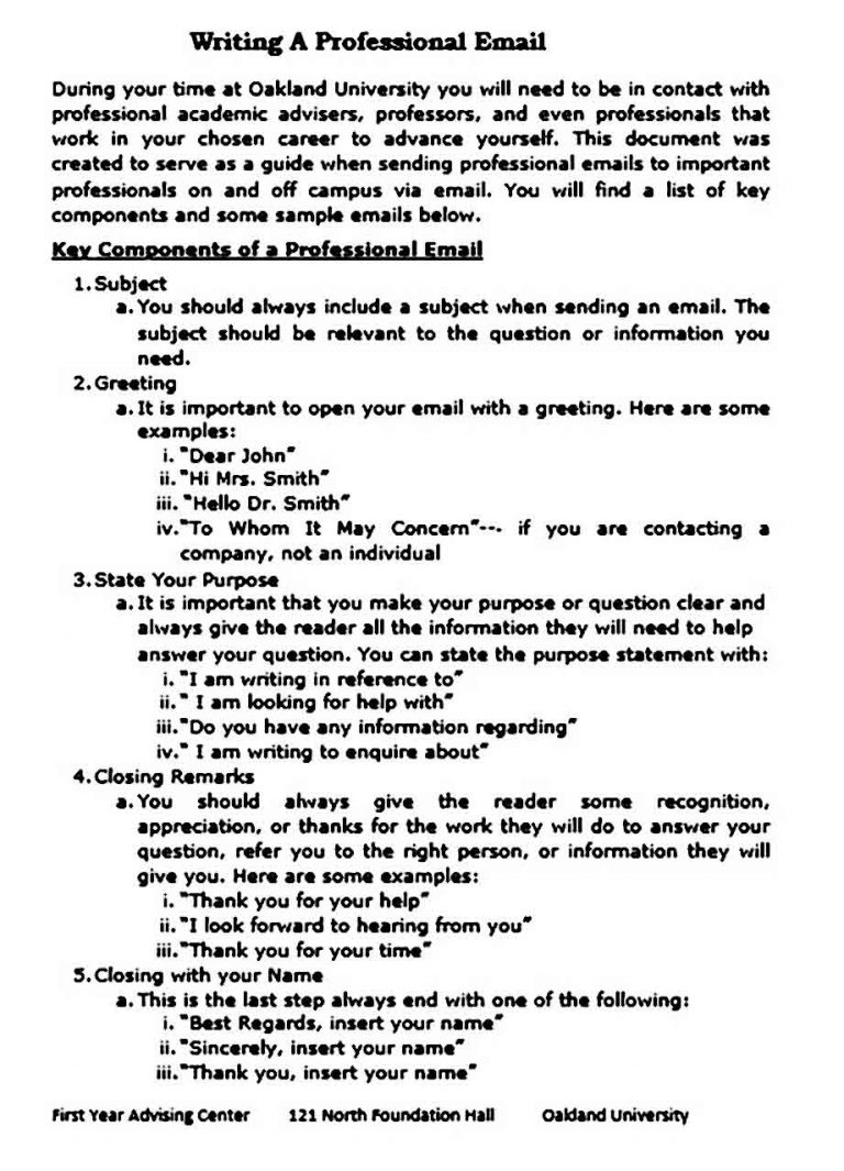 Sample Professional Email | Mous Syusa