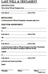 Simple Will Form Sample | Mous Syusa