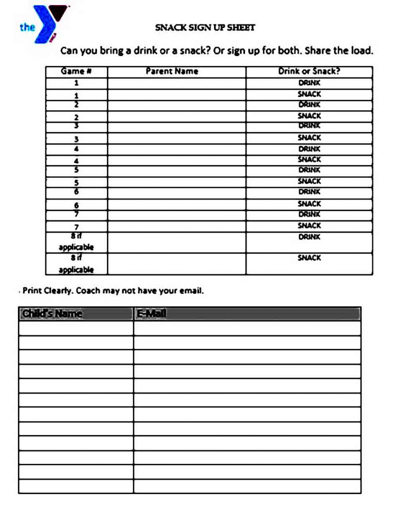 Printable Sign Up Sheet Template | Mous Syusa