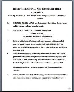 Simple Will Form Sample | Mous Syusa