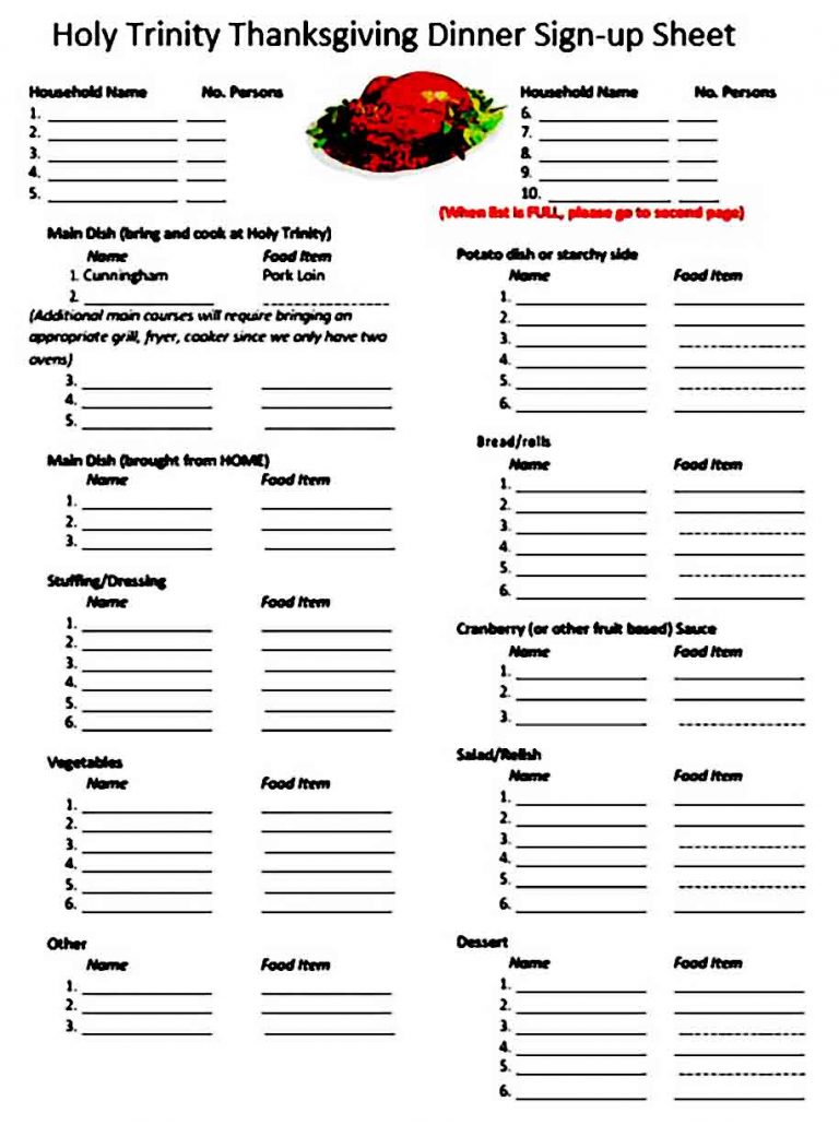 Printable Sign Up Sheet Template | Mous Syusa