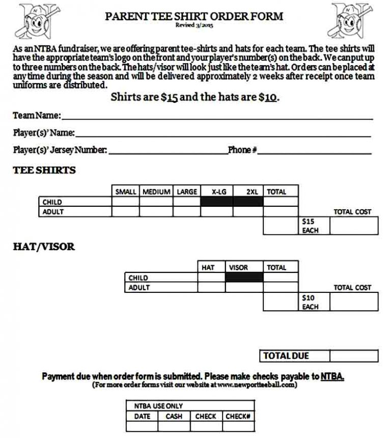 Template Shirt Order Form | Mous Syusa