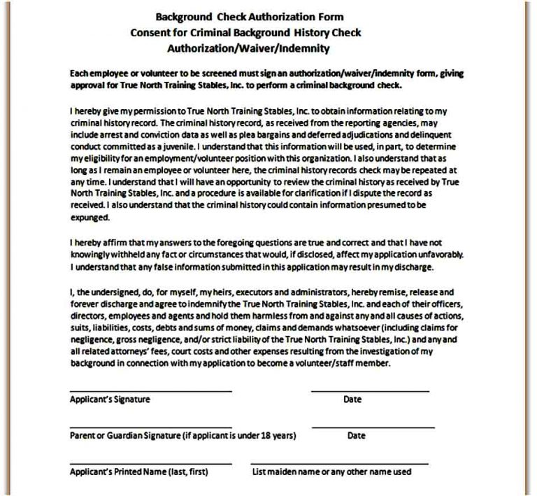 Template Background Check Authorization Form | Mous Syusa