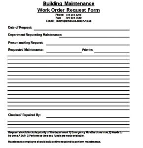 Template Maintenance Work Order Form | Mous Syusa