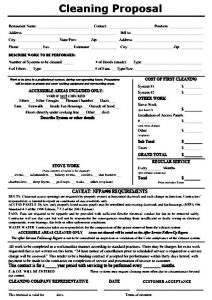 Printable Cleaning Proposal Template | Mous Syusa