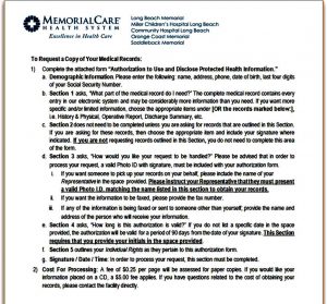 Sample Medical Records Request Form | Mous Syusa