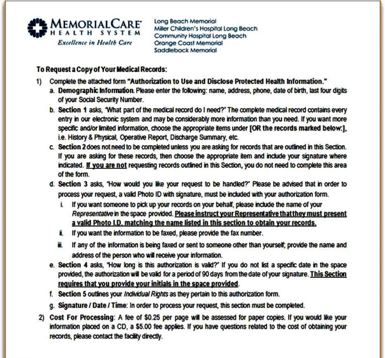 Sample Medical Records Request Form | Mous Syusa