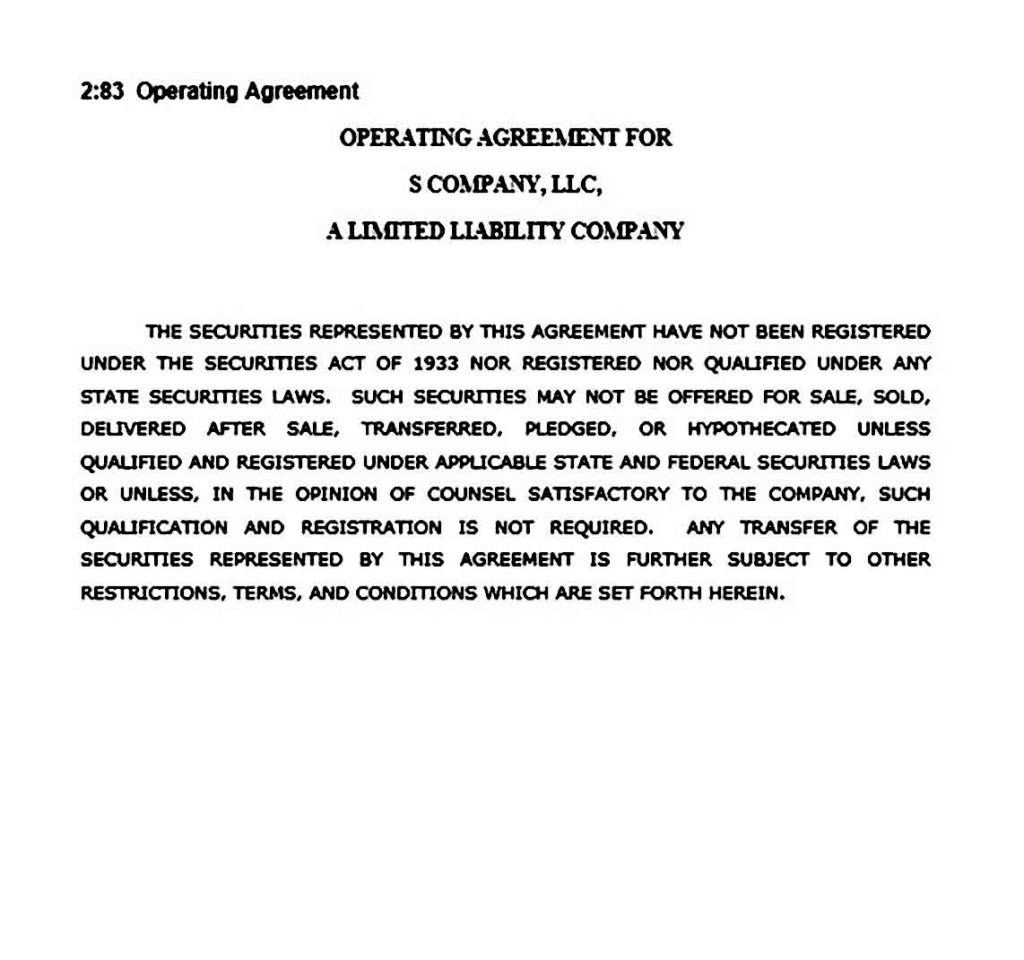 Operating Agreement Template Sample | Mous Syusa