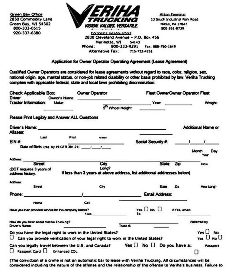 Operator Lease Agreement Template | Mous Syusa