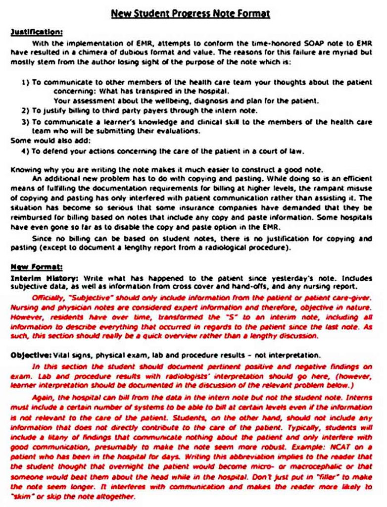 Sample Progress Note Template | Mous Syusa