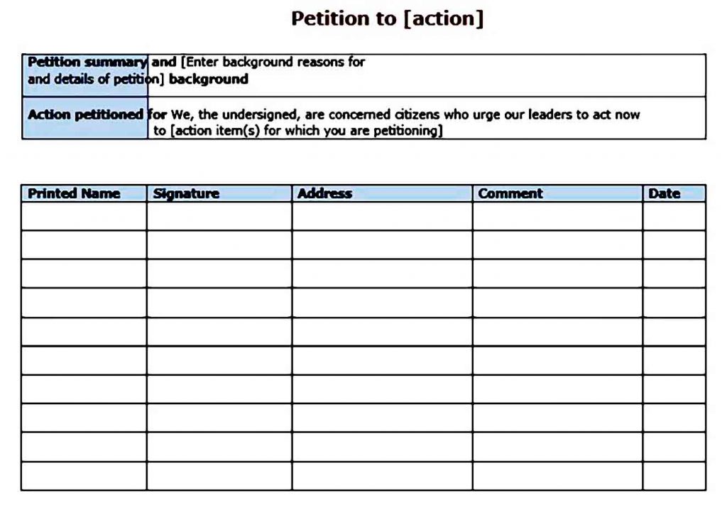 Petition Template Sample | Mous Syusa