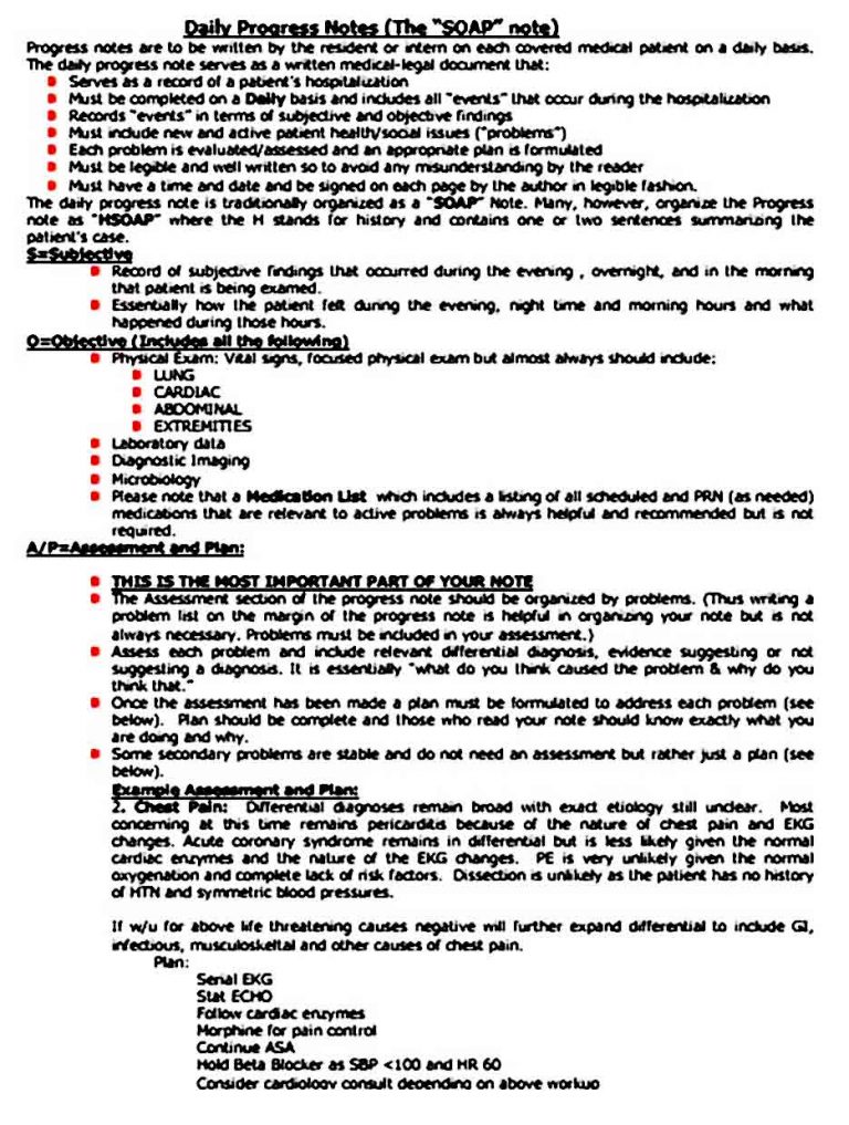 Sample Progress Note Template | Mous Syusa