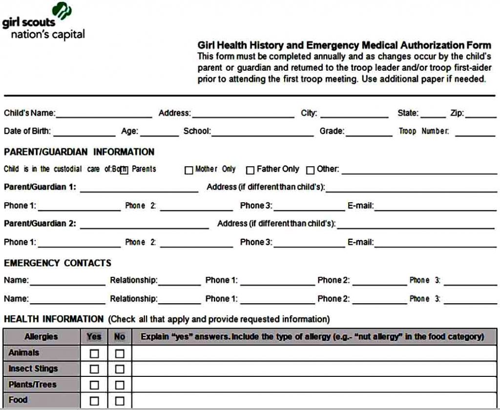 Sample Medical Authorization Form | Mous Syusa