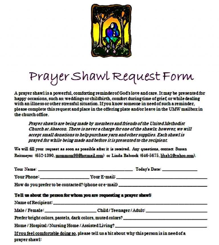 Prayer Request Form Sample | Mous Syusa