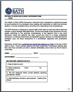 Sample Return to Work Medical Form | Mous Syusa