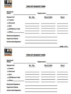 Time Off Request Form Sample | Mous Syusa