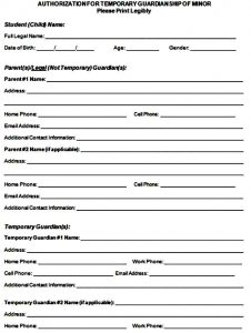 Temporary Guardianship Form Sample | Mous Syusa