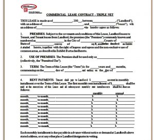 Sample Triple Net Lease Form | Mous Syusa