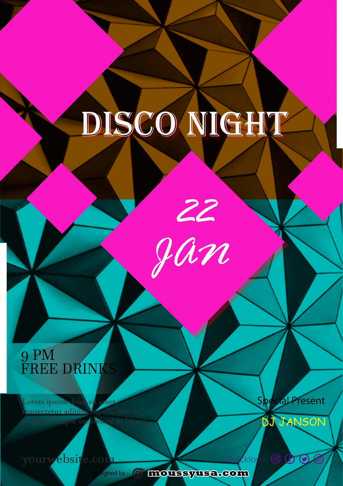 Free Geometric Flyer psd template | Mous Syusa