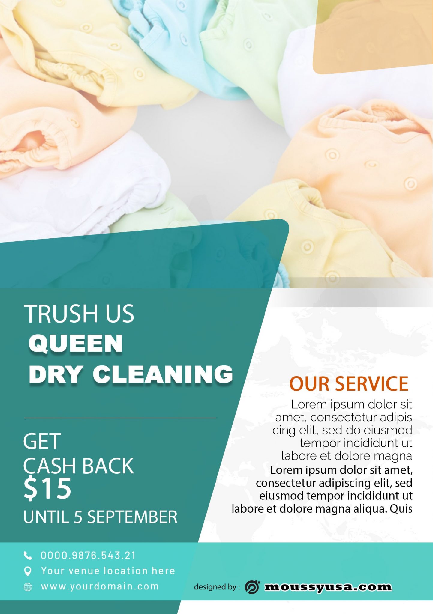 Dry Cleaning Flyer example psd design | Mous Syusa