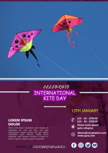Free International Kites Day Flyer psd template | Mous Syusa