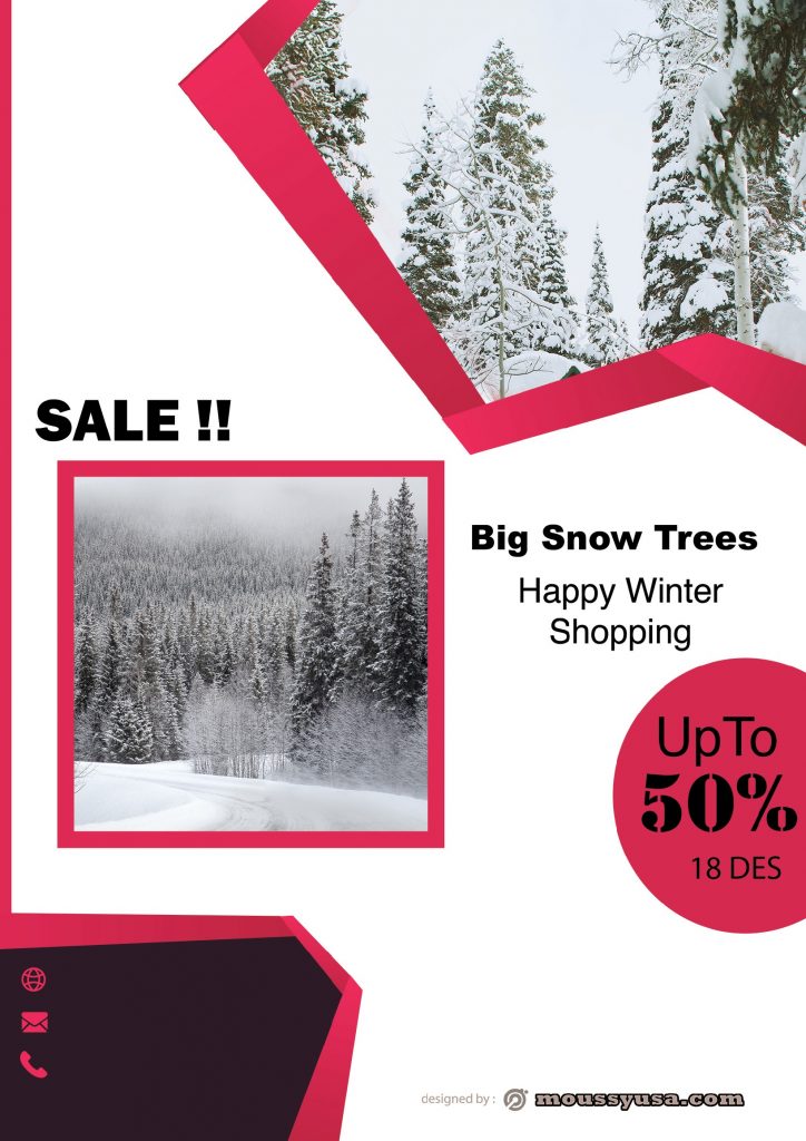 Snow Trees Sale Flyer free psd template | Mous Syusa
