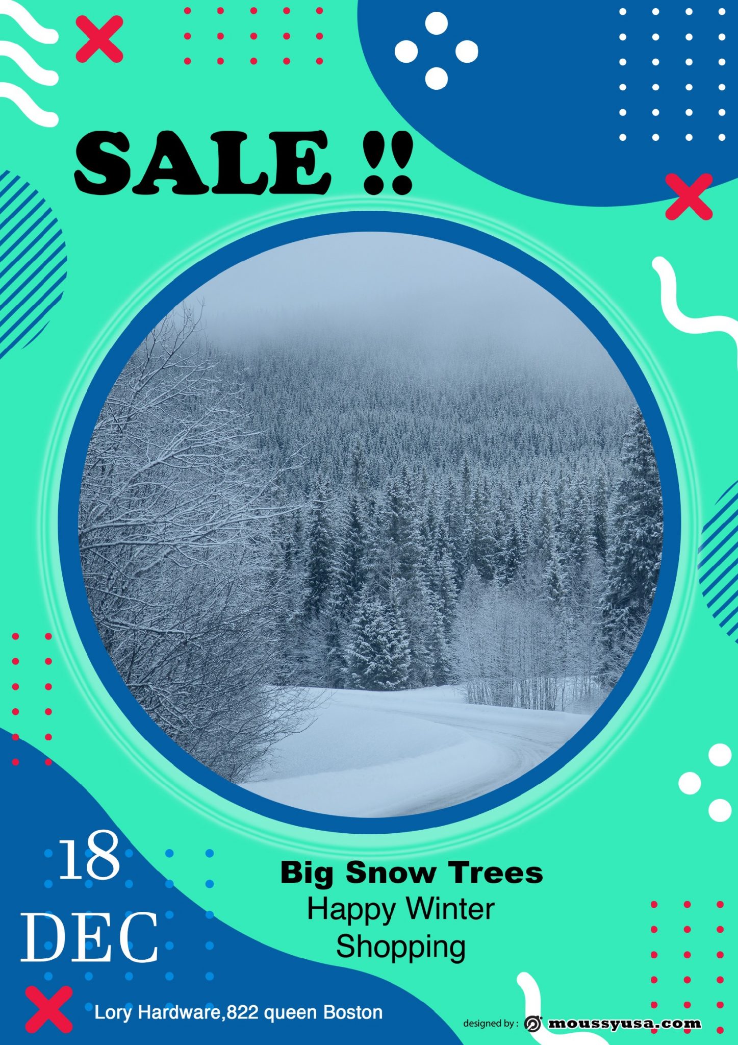 Snow Trees Sale Flyer free psd template | Mous Syusa
