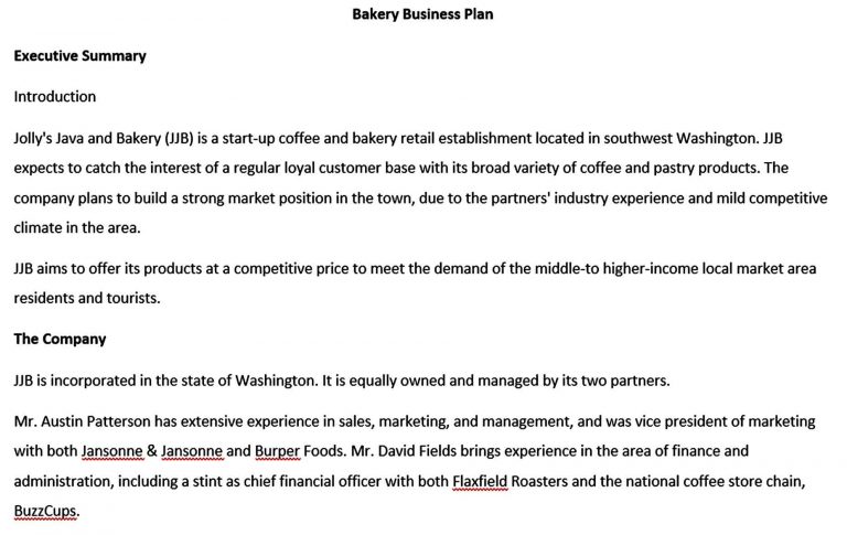 Bakery Business Plan Template | Mous Syusa