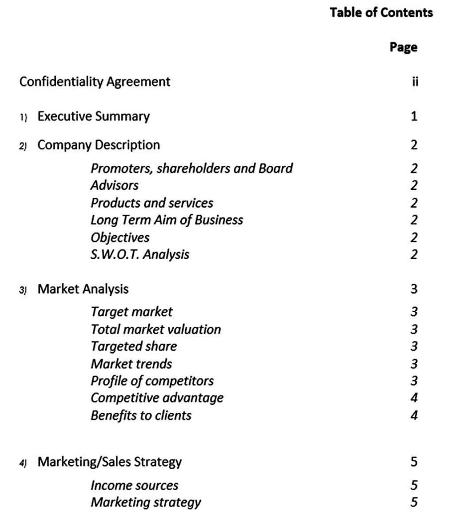 Printable Business Plan Template | Mous Syusa