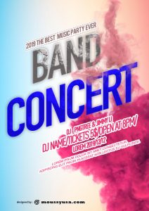 3+ Band Concert Poster example psd design | Mous Syusa
