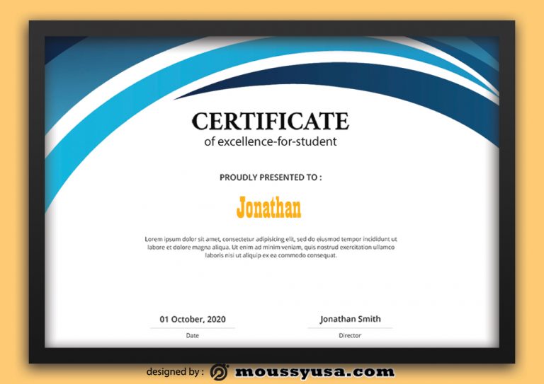 6 Examples Of Excellence For Student Certificate Templates | Mous Syusa