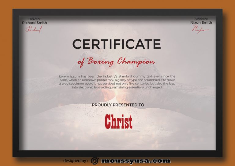 4 Examples Of Boxing Champion Certificate Templates | Mous Syusa