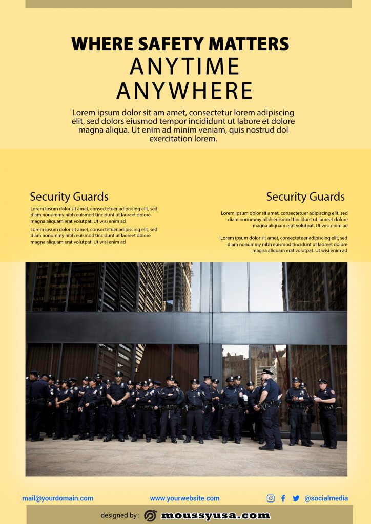 3+ Security Guard Flyer template photoshop | Mous Syusa