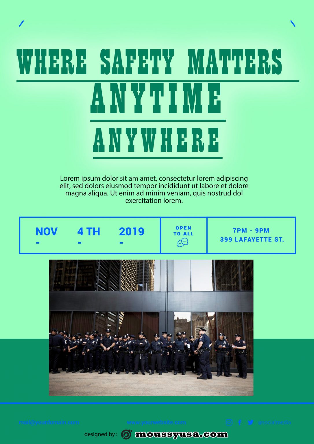 3+ Security Guard Flyer template photoshop | Mous Syusa