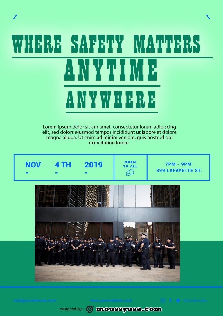 3+ Security Guard Flyer template photoshop | Mous Syusa