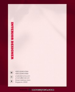 3+ Interior Designer Letterhead template sample | Mous Syusa