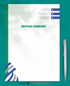3+ Textile Company Letterhead template sample | Mous Syusa