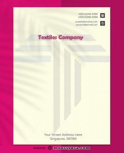 3+ Textile Company Letterhead template sample | Mous Syusa