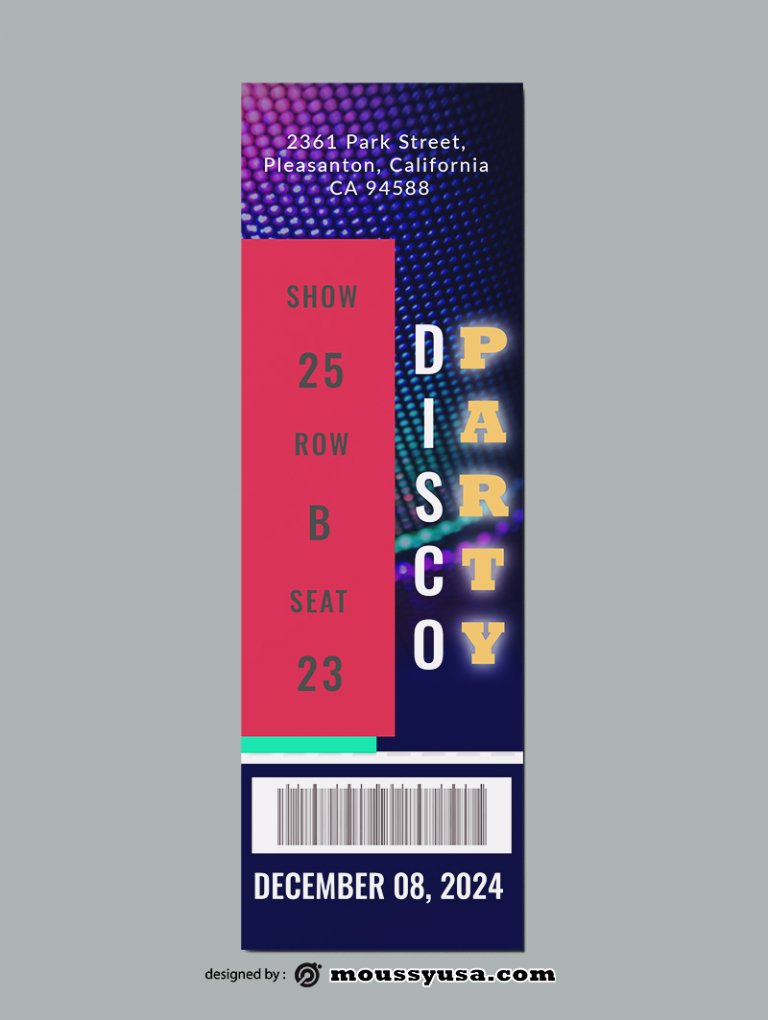 3+ Disco Ticket template sample | Mous Syusa