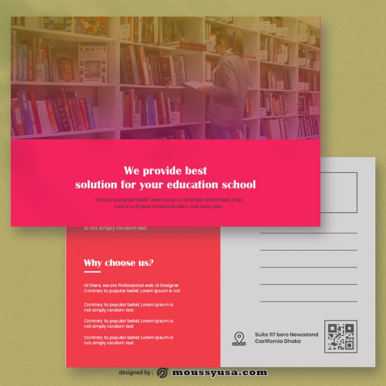 3+ Education Postcard template sample | Mous Syusa