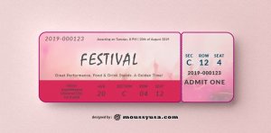 3+ Festival Ticket template sample | Mous Syusa