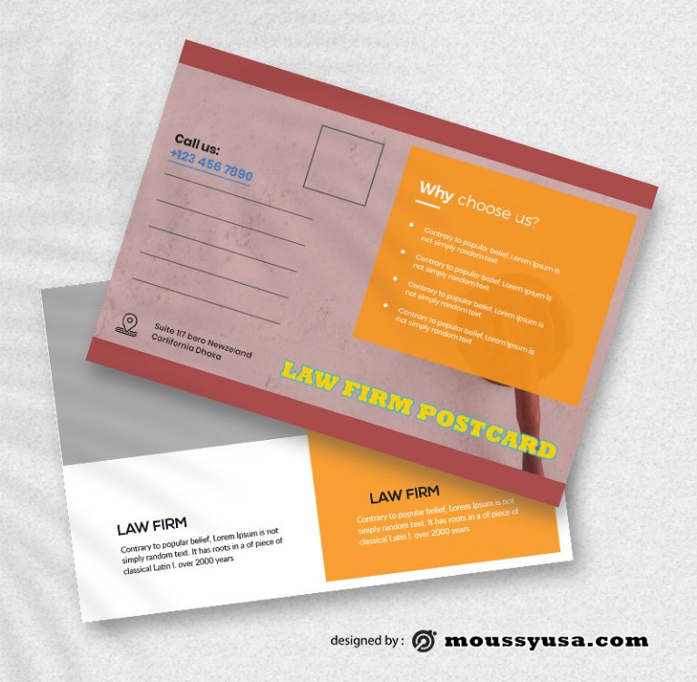 3+ Law Firm Postcard template example | Mous Syusa