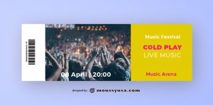 3+ Music Concert Ticket template sample | Mous Syusa
