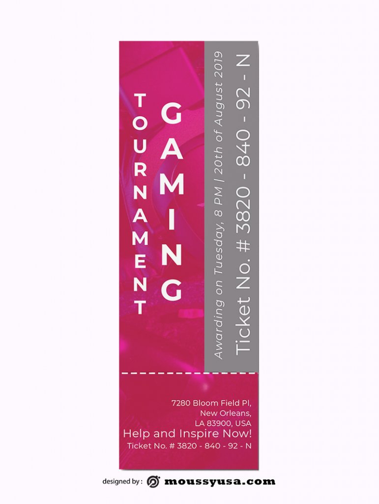3+ Gaming Event Ticket template ideas | Mous Syusa