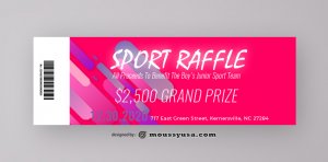3+ Sports Raffle Ticket template sample | Mous Syusa