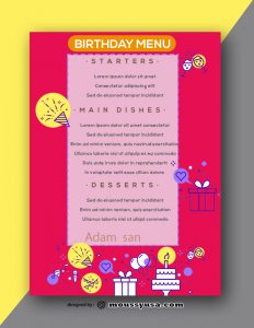 3+ Birthday Menu template | Mous Syusa