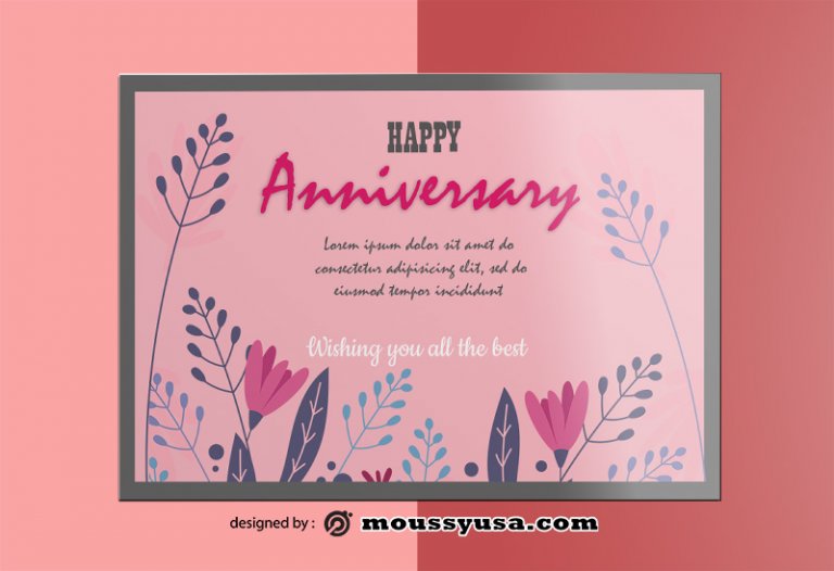 3+ Happy Anniversary Greeting Card template | Mous Syusa
