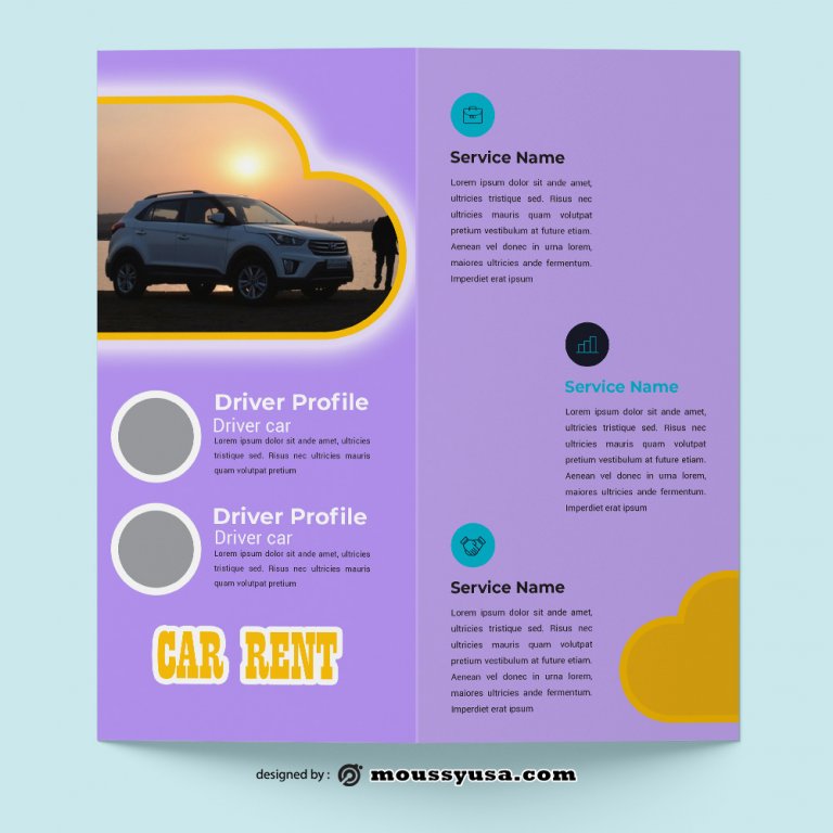 3+ Car Rental Brochure template example | Mous Syusa