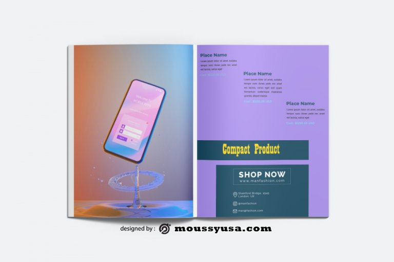 3+ Compact Product Catalog template free psd | Mous Syusa